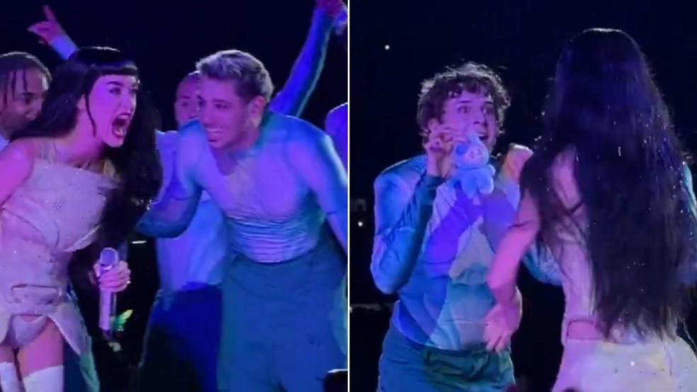 VÍDEO: Katy Perry chuta Labubu e quase cai do palco durante show em ...