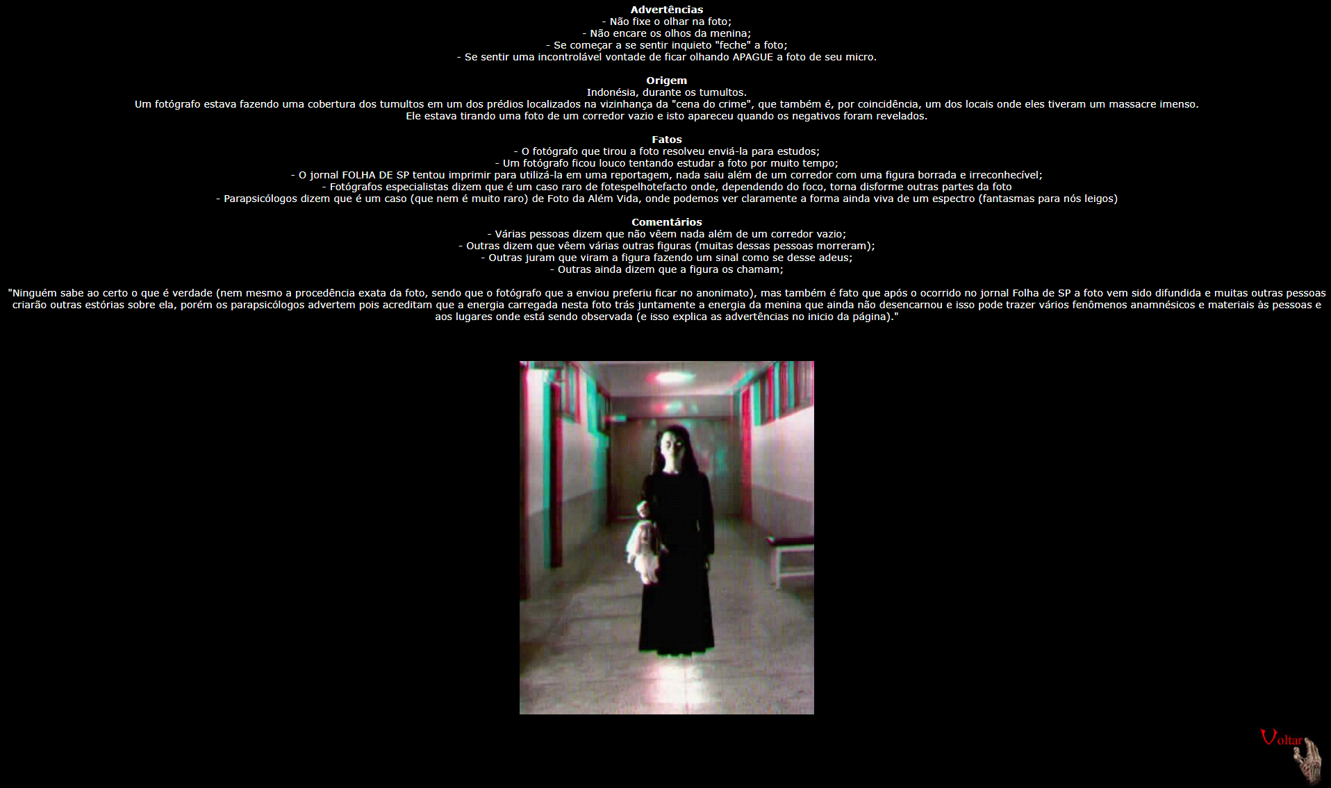 Fotos de fantasma e visagem: Relembre o site 'Assustador', fenômeno ...