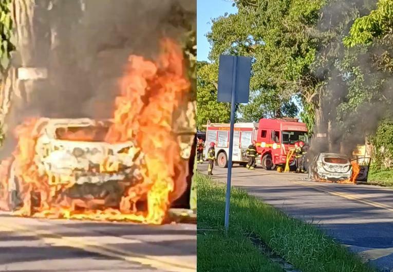 Carro de passeio é destruído por incêndio em estrada de Mosqueiro ...