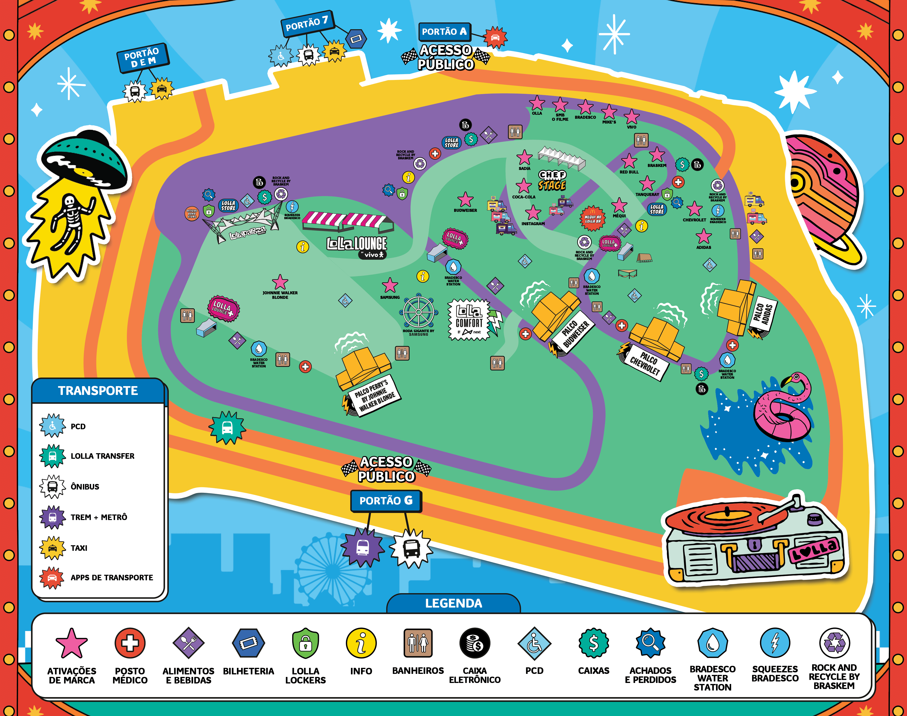 Lollapalooza Brasil divulga mapa do festival; veja onde ficarão os ...