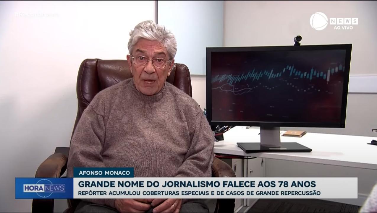 Morre jornalista Afonso Mônaco, repórter do Domingo Espetacular, aos 78 ...