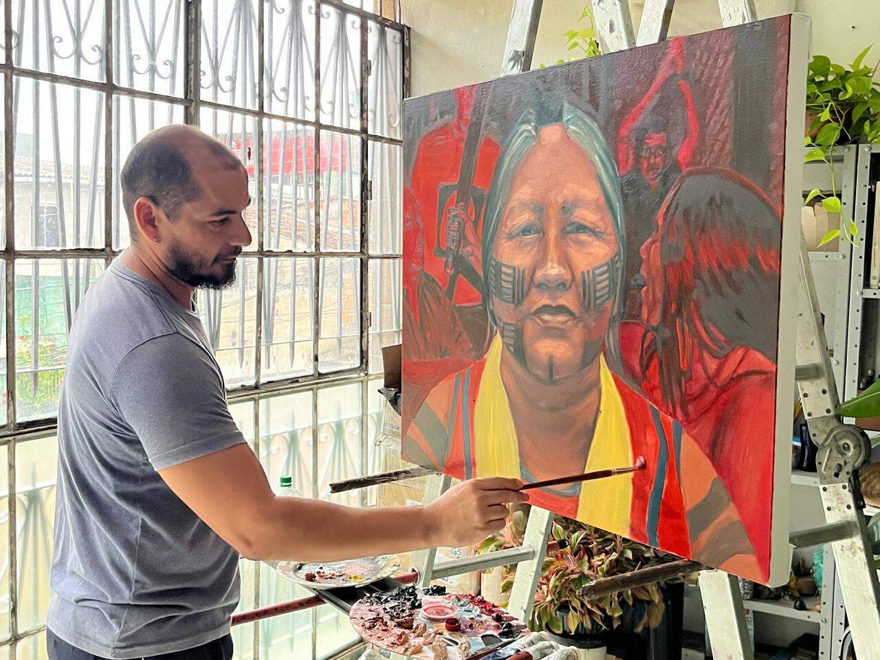 Artista paraense Éder Oliveira rifa pintura para ajudar Tuíre Kayapó | Cultura | O Liberal