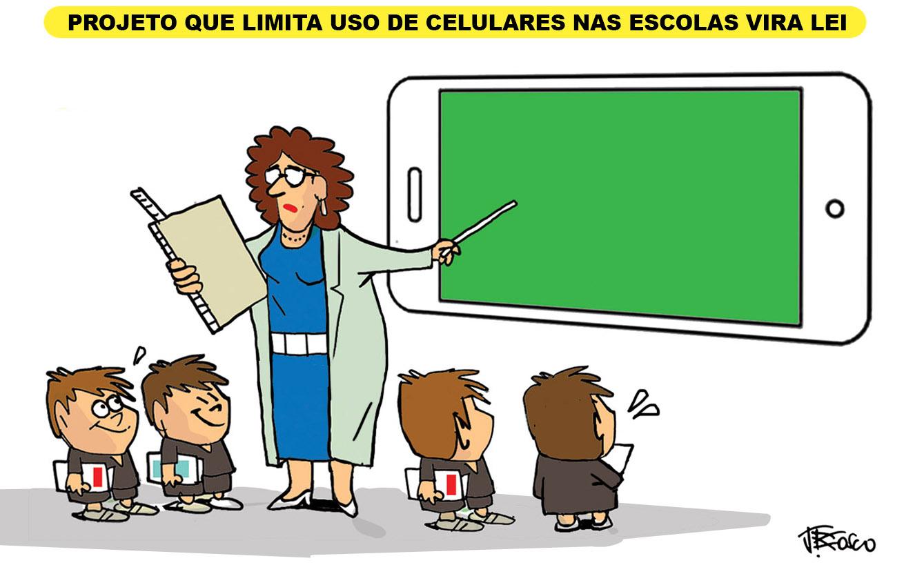 Projeto que limita uso de celulares nas escolas vira lei | Charges | O ...